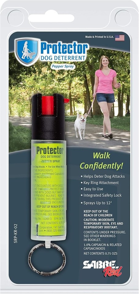 Humane Dog Attack Deterrent Spray - 14 Bursts, EPA Approved, Key Ring ...