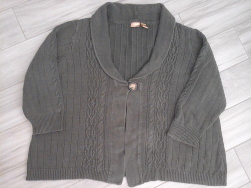 North Crest Army Green Long Sleeve Cardigan Sweater. Plus Size 3X | eBay