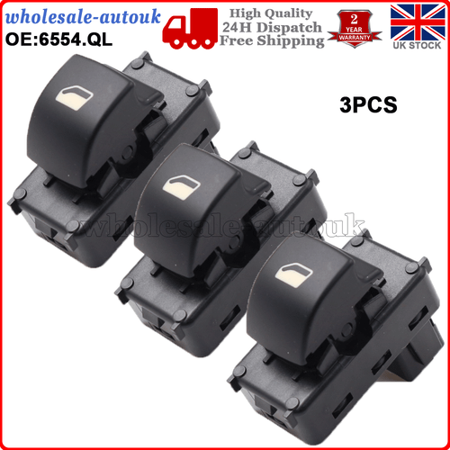 3X Electric Window Control Switch 6554.QL For Berlingo B9/Partner ...