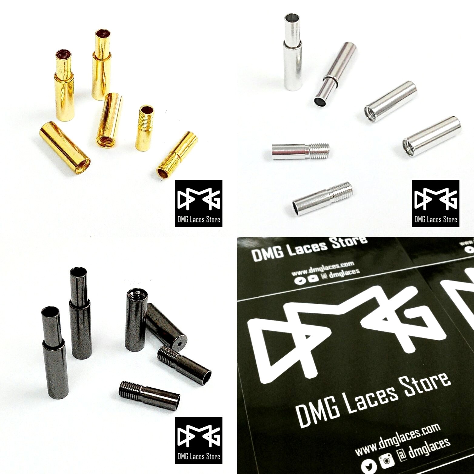 2 pairs "4 pcs" DIY Metal shoe laces Aglets tips Cylinder jordan future ...