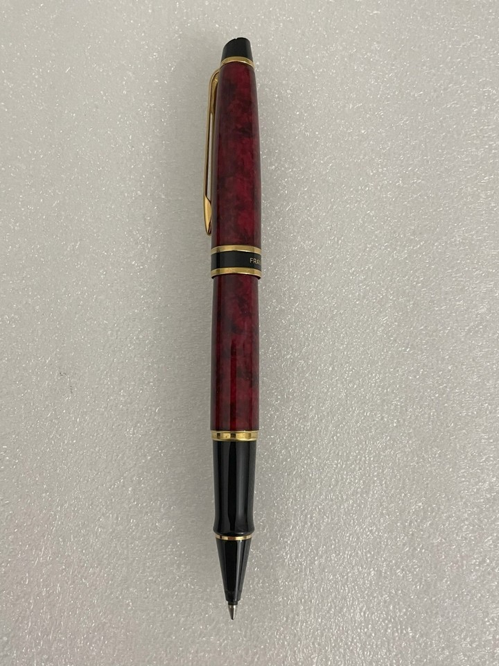 Large 90's Waterman EXPERT II Oriental Maroon Marble Lacquer Gold Trim ...