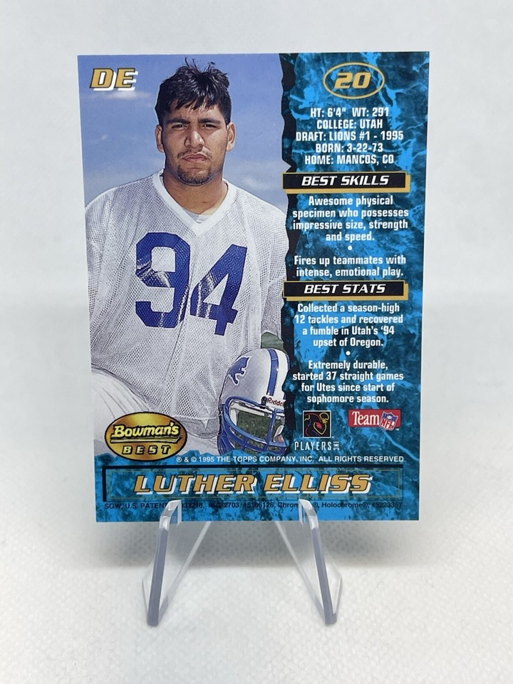1995 Bowman's Best Football Card #R20 Luther Elliss Rookie | eBay