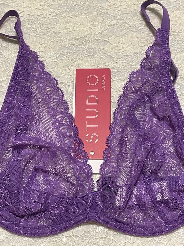 La Perla Studio Rosa 32B Triangle Lace Bra Violet Purple | eBay