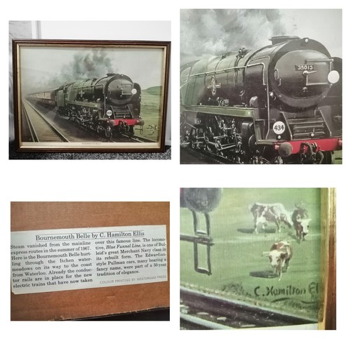 Cuthbert Hamilton Ellis Art Framed Print Steam Train Bournemouth Belle ...