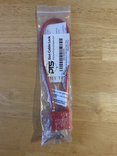 Gun Safety Cable Lock Steel Two Keys 8 Inches New Sealed Unopened RED ...