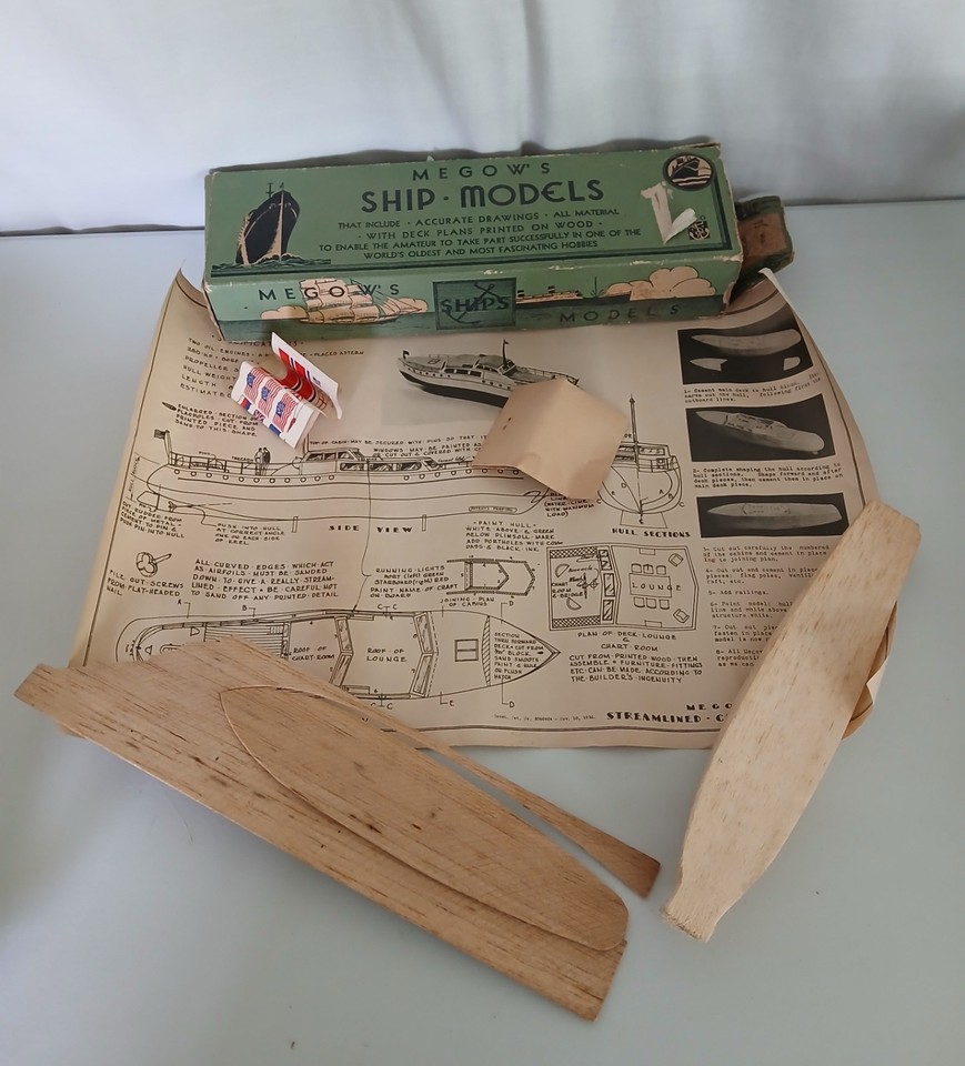 Vintage Megow's Models HC-14 Cabin Cruiser Kit 1936 Model Kit Ship ...
