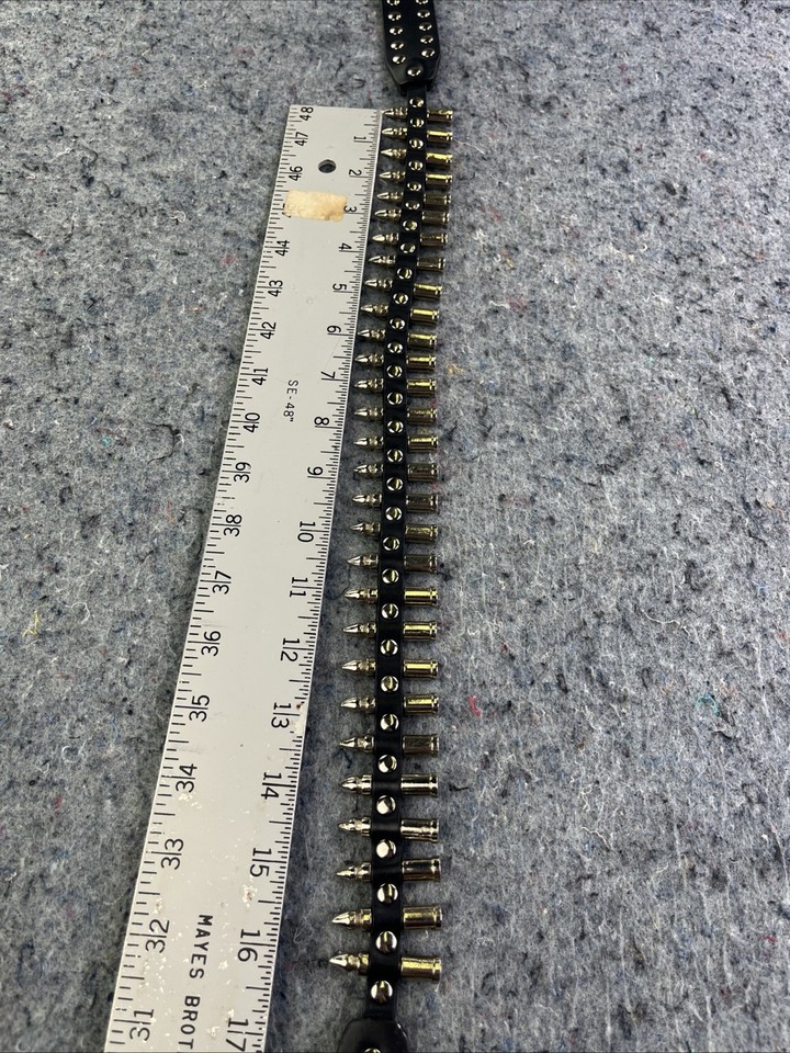 Hot Topic Heavy Metal Bullet Belt. Black With Silver Bullets & Rivets ...