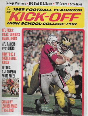 1969 Kick Off OHIO STATE vs MICHIGAN Rex KERN High School COLLEGE NFL ...