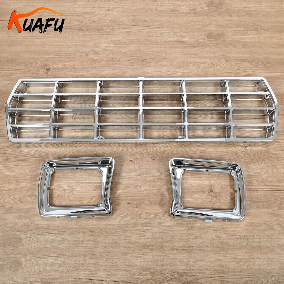 1978-1979 Ford F100 F150 F250 F350 Bronco Chrome Grille+Headlight Bezel ...