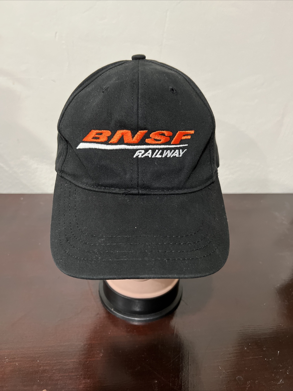BNSF Railway Hat Railroad Train Cap Orange Black Stra… - Gem