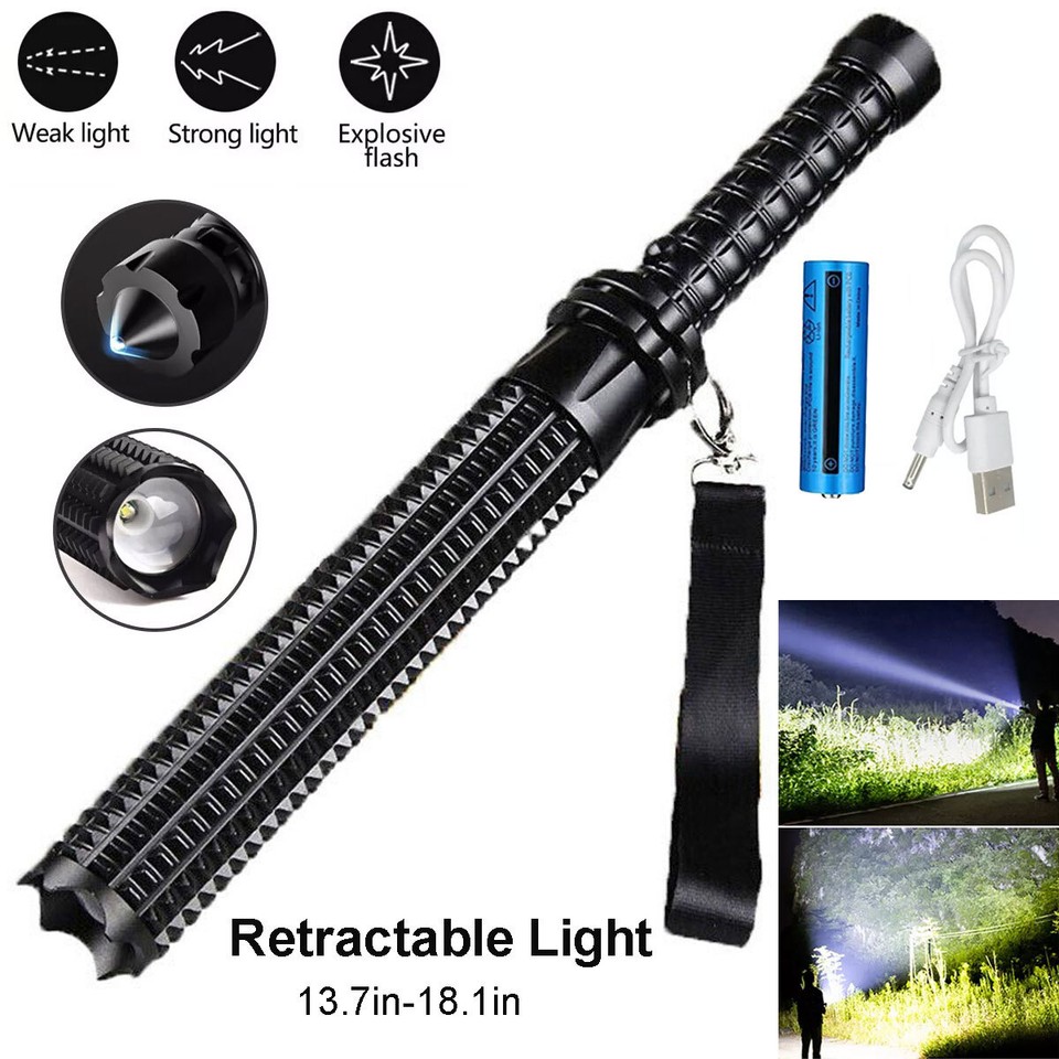 90000LM Baseball Bat LED Flashlights Waterproof Powerful Aluminium for ...