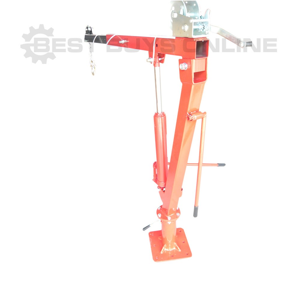 Hydraulic Ute Swivel Crane with base plate & Cable Winch 450 kg Ute ...