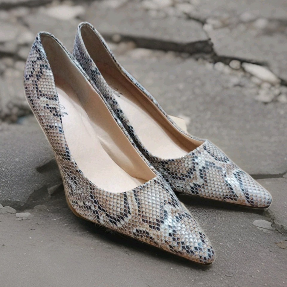 Lunnah Bella Women's Snake Skin Heels Size 12M Color: Beige Snake | eBay