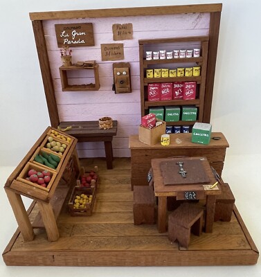 Edwin Baez Artisan Market Cafetin Folk Art Wood Handmade Diorama Puerto ...