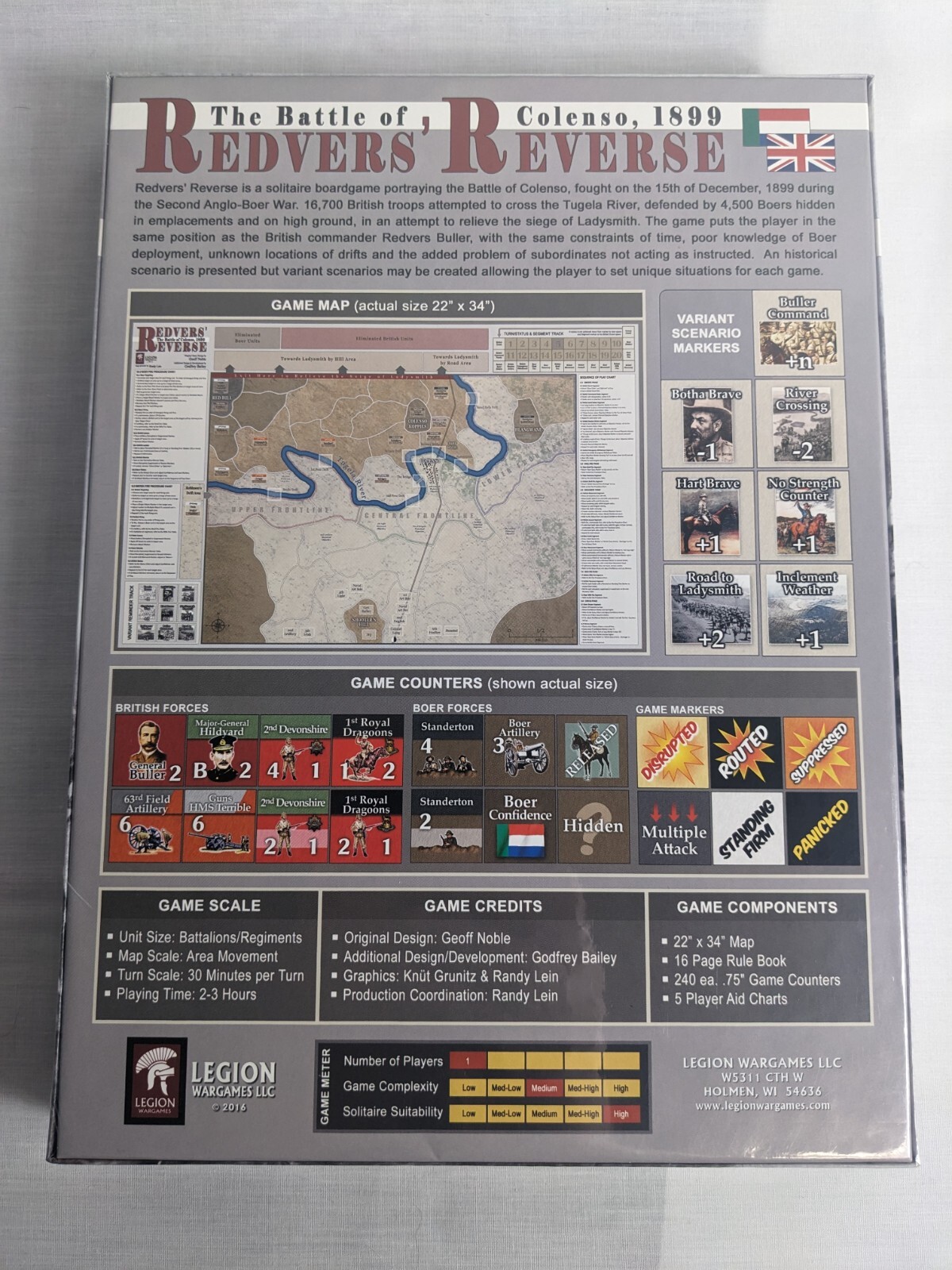 REDVERS' REVERSE Solo War Board Game NEW IN SHRINK Legion Wargames 2016 ...