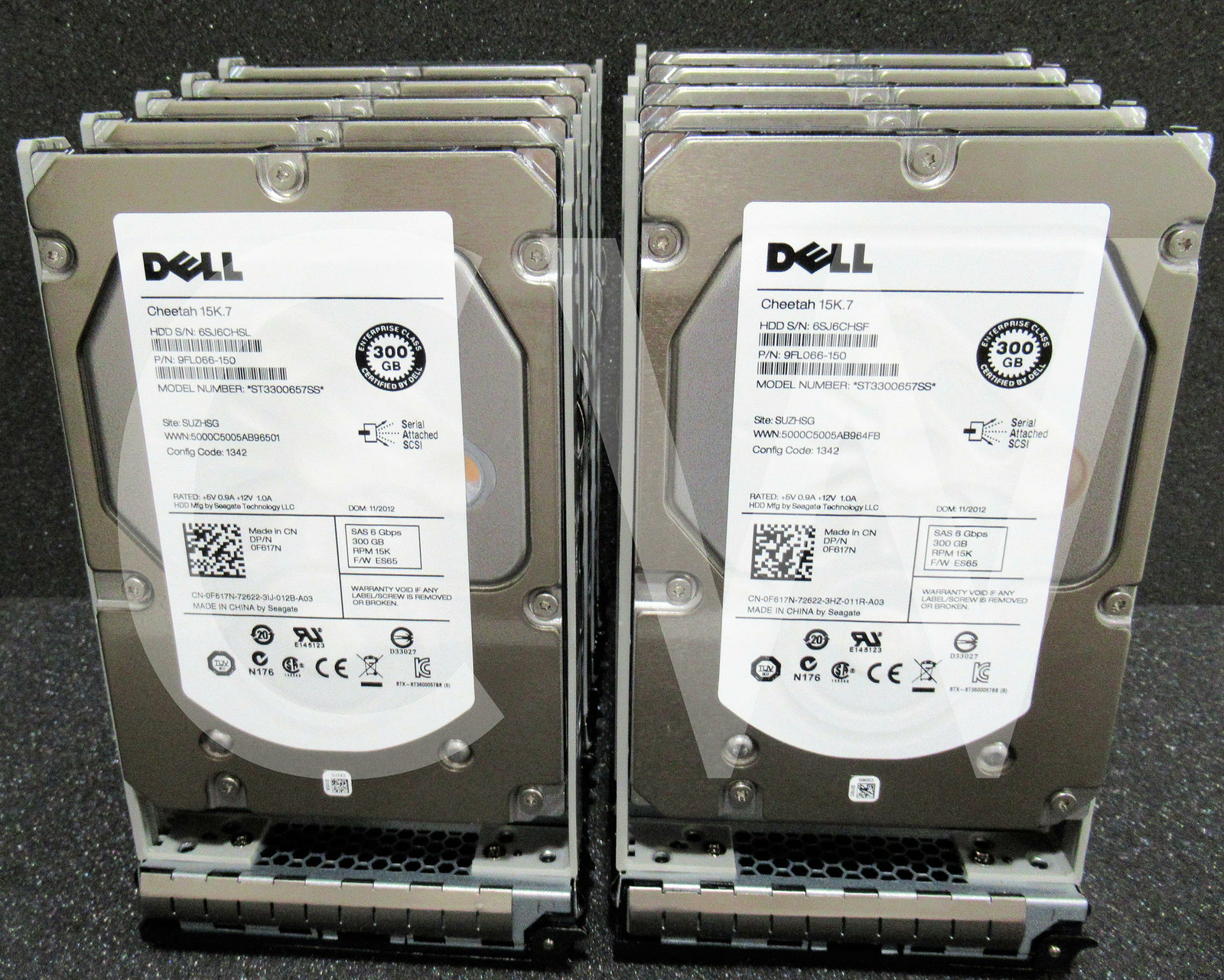 LOT OF 10 - Dell F617N ST3300657SS 300GB 15K RPM 6Gb/s 3.5" SAS HDD ...