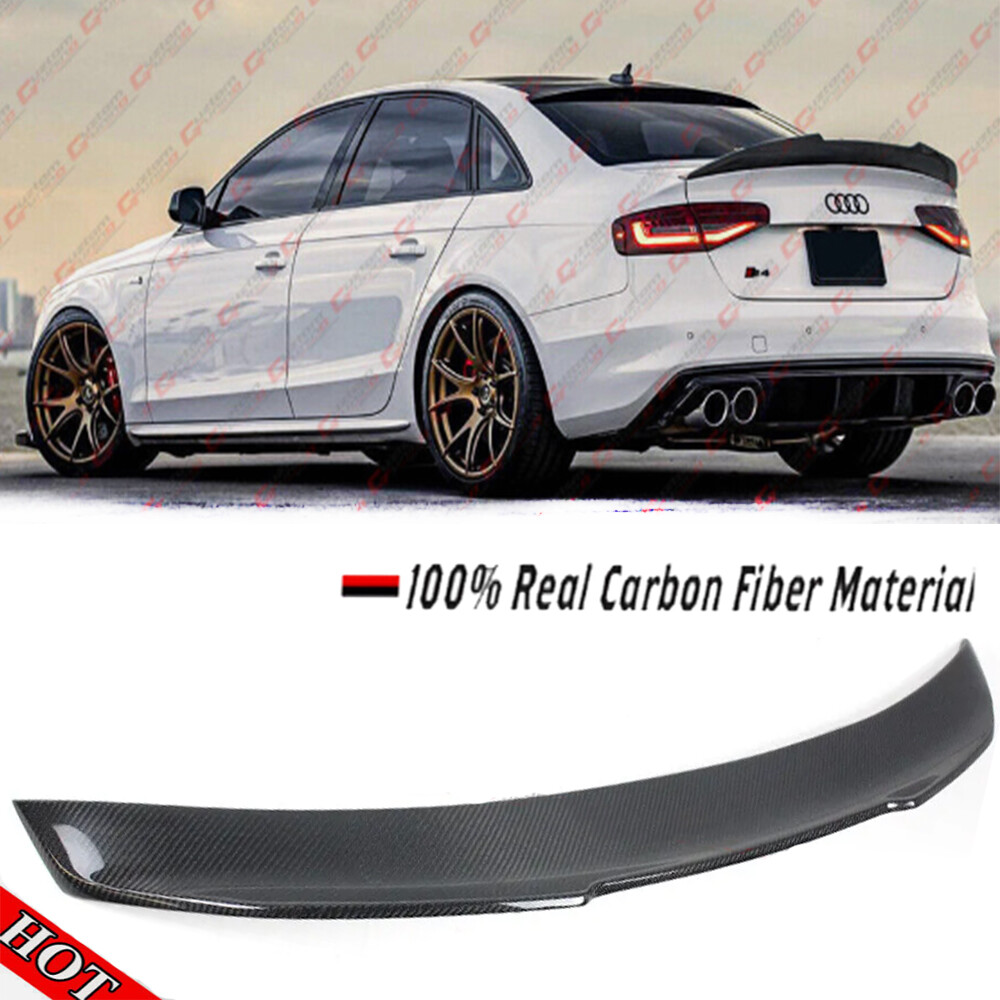 REAL CARBON FIBER TRUNK SPOILER WING AUDI S4 SEDAN PSM STYLE HIGHKICK ...