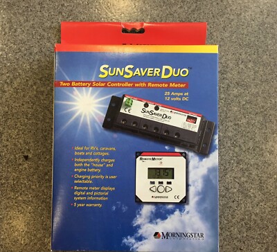 Morningstar SunSaver DUO 25A 12V dual battery solar charge regulator ...