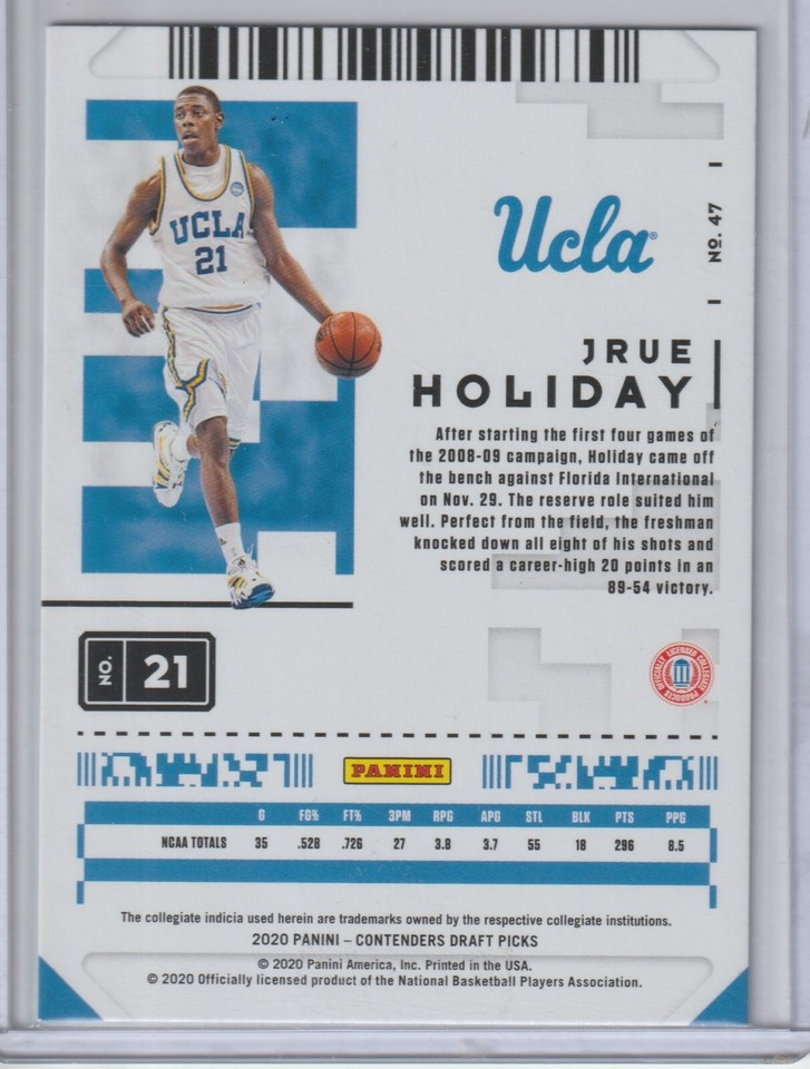 2020 Jrue Holiday Panini Contenders Draft Picks #47 UCLA | eBay