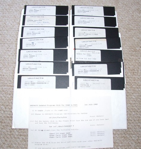 RARE 1982 IBM 286 VINTAGE BUSINESS SOFTWARE - UNIFACTS 3.05 ON 5.25 ...