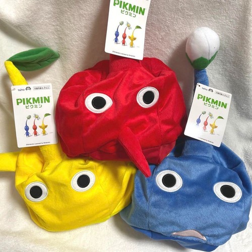 Pikmin Plush Toy Hat Cosplay Cap Red Blue Yellow All 3 Types Complete ...
