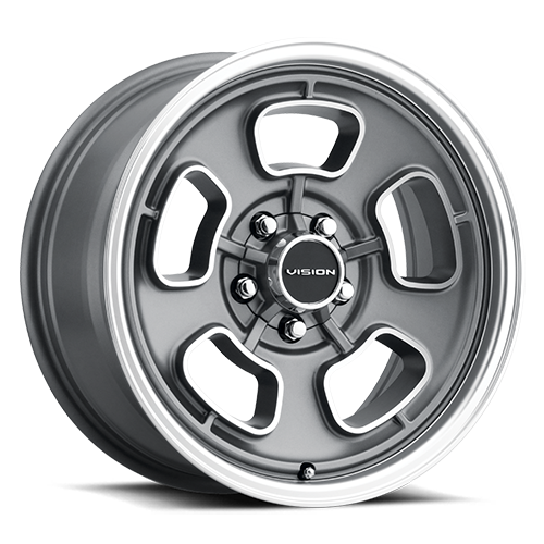 4 New 15x8 Vision 148 Shift Grey Machined Face/Lip 5x120.65 5x4.75 ET0 ...
