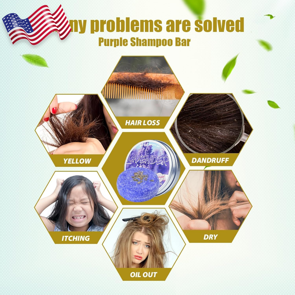 Humby Shampoo Conditioner Bar For Gray Hair All Natural Hair Darkening ...