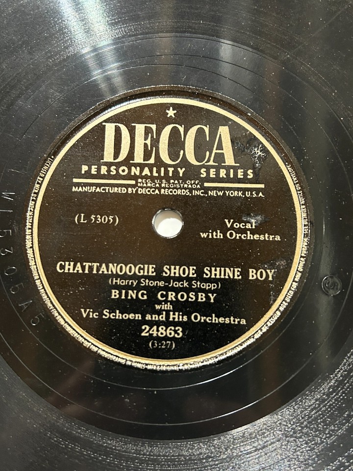 Bing Crosby Walt Disney Bibbidi Bobbidi Boo - Chattanoogie Shoe Shine ...