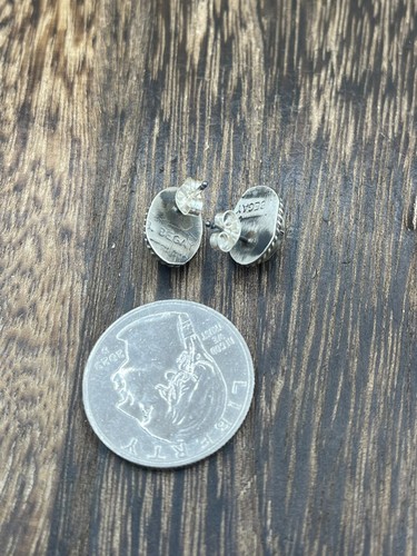 Navajo Handmade Sterling Silver Kingman Turquoise Post Stud Earrings ...