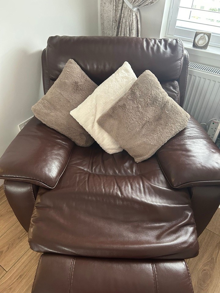 DFS Leather Reclining Chair Luxury Chestnut Leather. Excellent ...