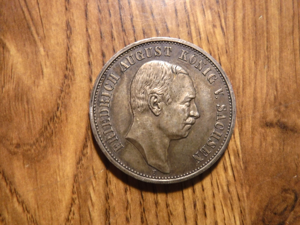GERMAN STATES SAXONY - ALBERTINE 3 MARK 1912 E HIGH GRADE SILVER COIN ...