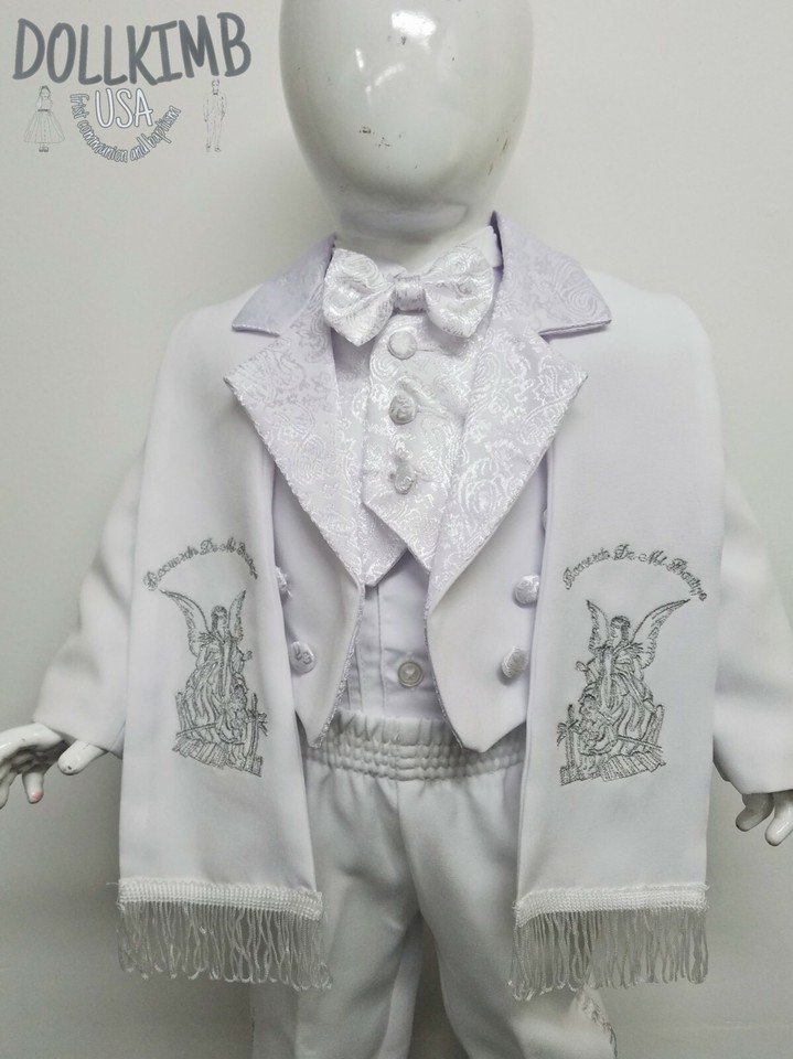 Traje para bautizo bordado. Suit Tuxedo EMBROIDERY, Baptism Christening ...