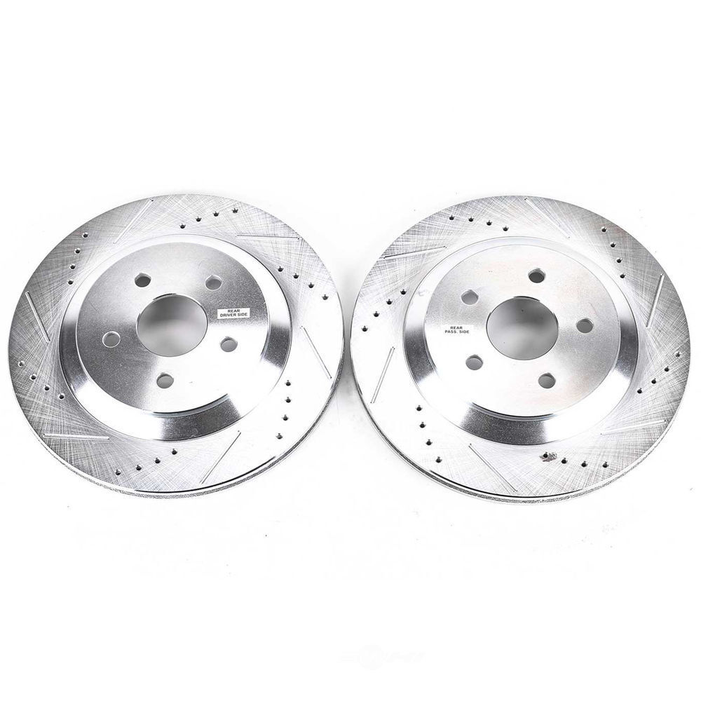 Disc Brake Rotor Set-Rear Drilled, Slotted and Zinc Plated Brake Rotor ...