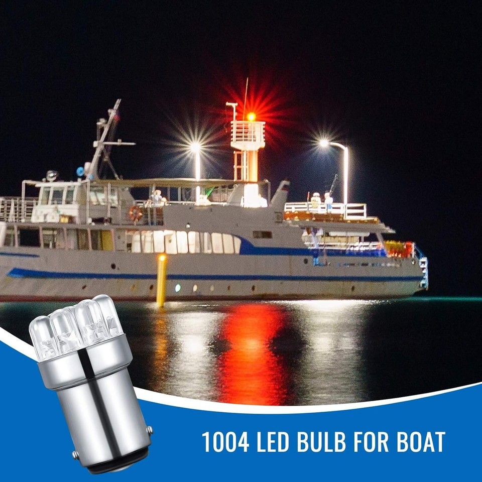 4 Pieces Led 90 Bulb 1004 Led Bulb DC 12V Marine Led Bulbs BA15D Boat ...