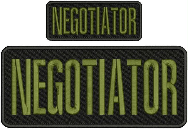 NEGOTIATOR EMBROIDERY PATCH 4X10 & 2X5 HOOK ON BACK BLACK/OD | eBay