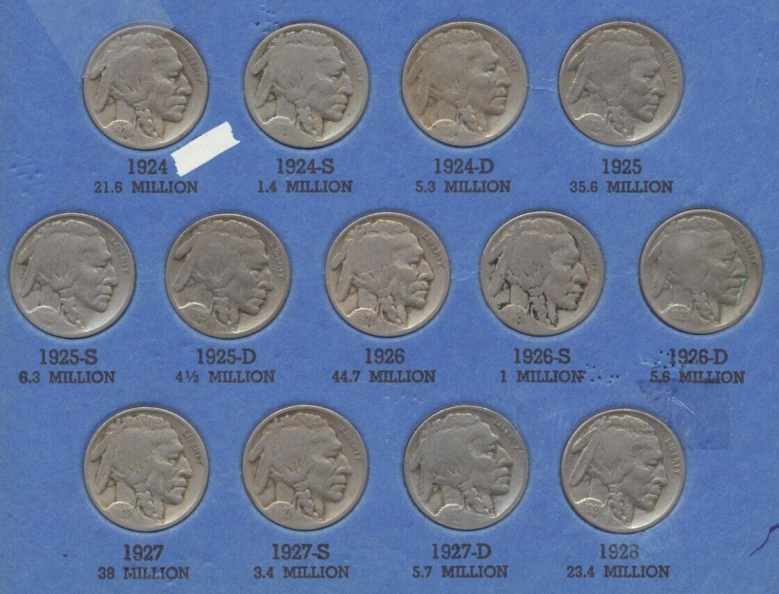 Buffalo Nickel Complete Set Collection 1913-1938 Whitman Folder Album ...