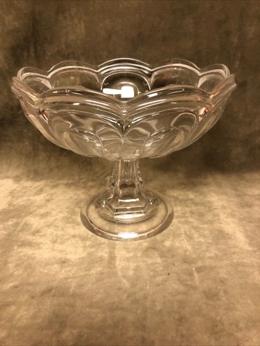 Victorian 1890's Seneca Loop Flint Glass Clear Scalloped Edge Compote ...