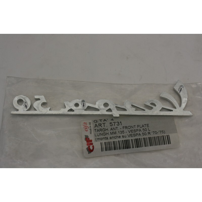Targhetta anteriore 135mm "VESPA 50" Front badge plate Piaggio Vespa 50 ...