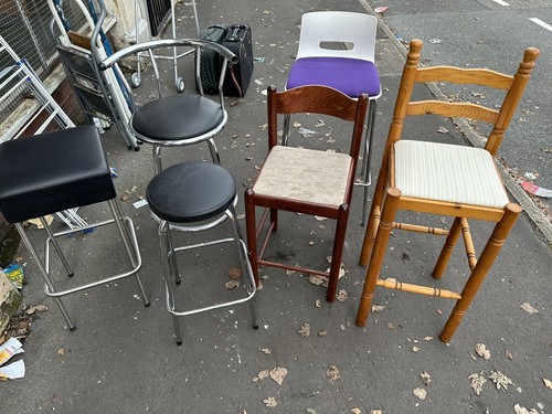 Vintage Retro Modern Odd Bar Stools Wood Chrome Plastic Choice Of 6 £15 ...