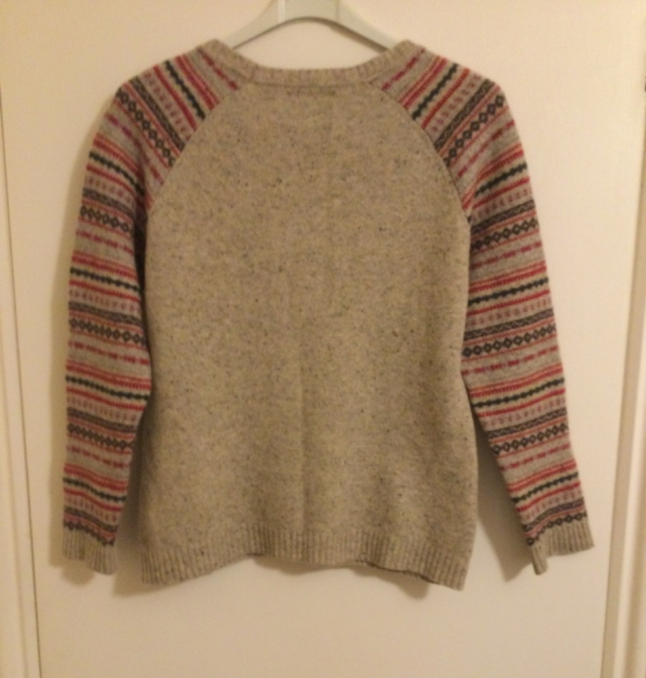 ARABELLA & ADDISON EX FINE MERINO WOOL JUMPER FAIR ISLE SLEEVES ROBIN ...