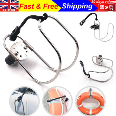 Marine Boat Life Buoy Ring Stainless Steel Holder Horseshoe Bracket W ...