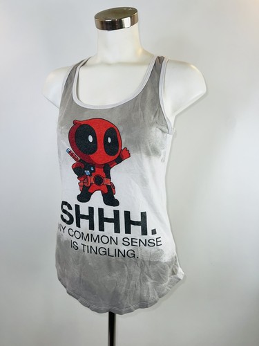 Marvel Comics Junior's Deadpool Shhh My Common Sense is Tingling Tank ...