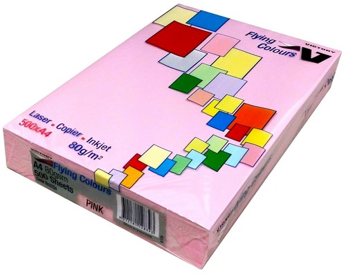 Victory Flying Colours A4 Copy Paper 80gsm Pink 500 Sheets flc025n | eBay
