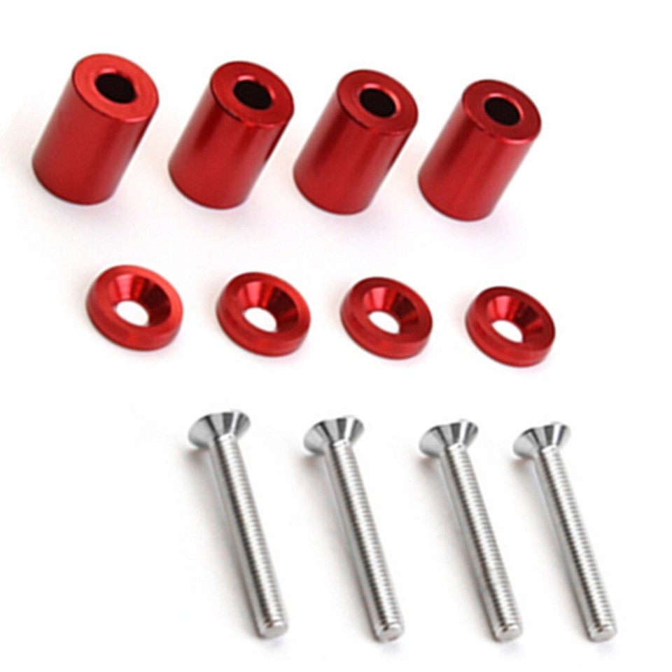 4x RED Racing Hood Vent Spacer Riser Kit | Universal Fitment | Aluminum ...