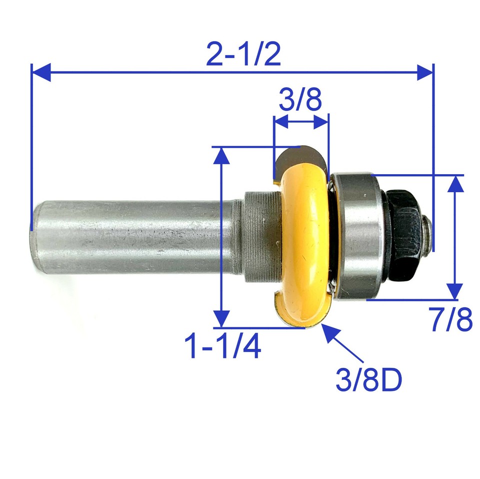 1pc 1/2" shank 3/8" Diameter w/Top Bearing Flute Router Bit | eBay