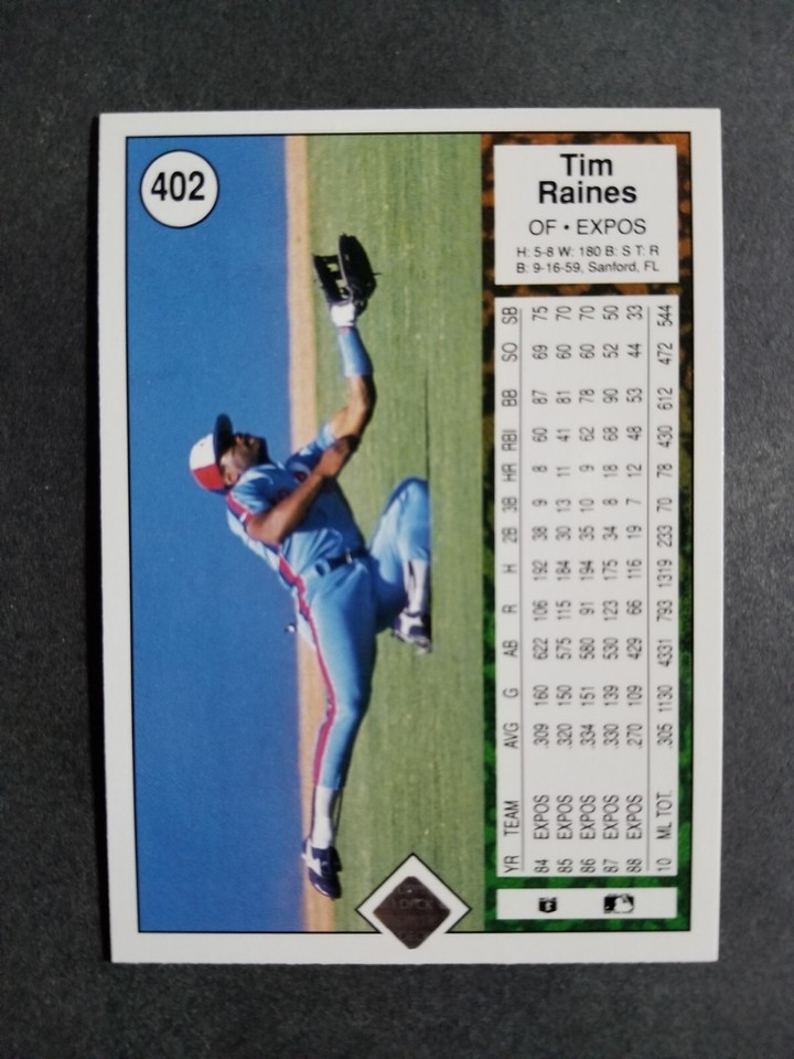 1989 Upper Deck TIM RAINES card # 402 [C19] | eBay