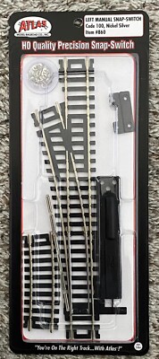 Atlas Track Code 100 #4 Snap Switch Manual Left N.S. Turnout HO Scale ...