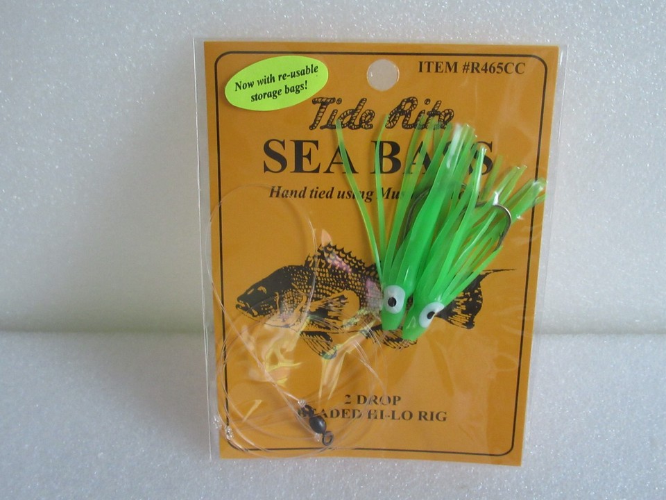 BLACK SEA BASS SKIRTED RIG 2 DROP HI-LO TIDE RITE RIGS SALTWATER ...
