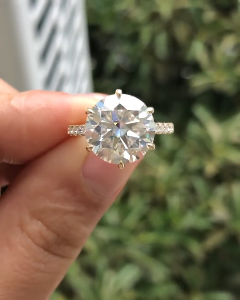 RARE Certified 5.80 Ct Treated Off White Round Cut Diamond 925 Silver ...