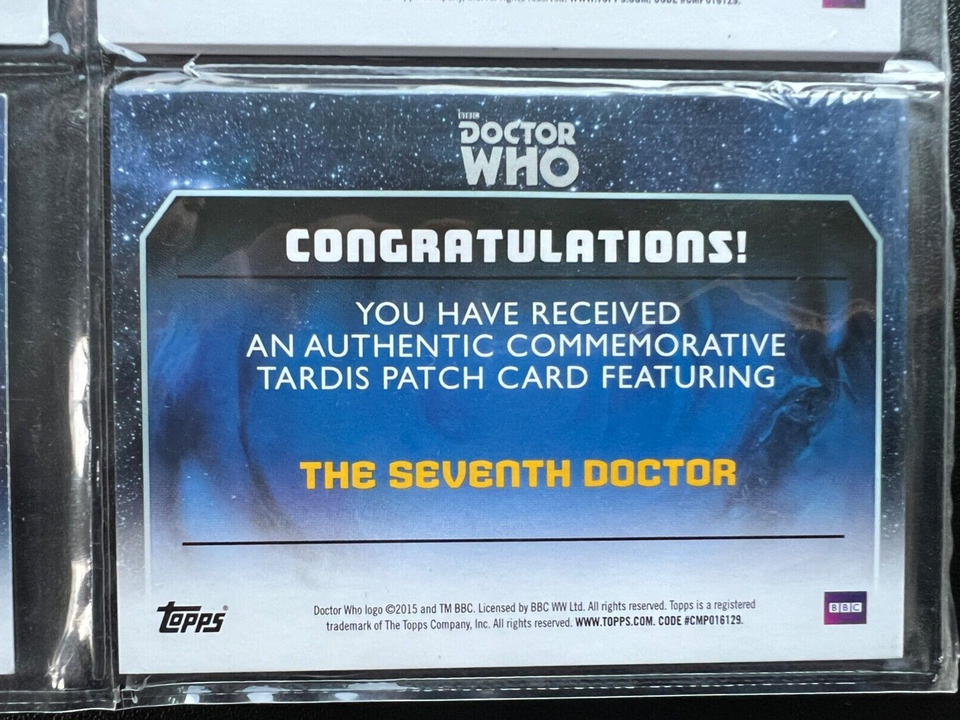 2015 TOPPS Doctor Who Commemorative TARDIS patch card - THE SEVENTH ...